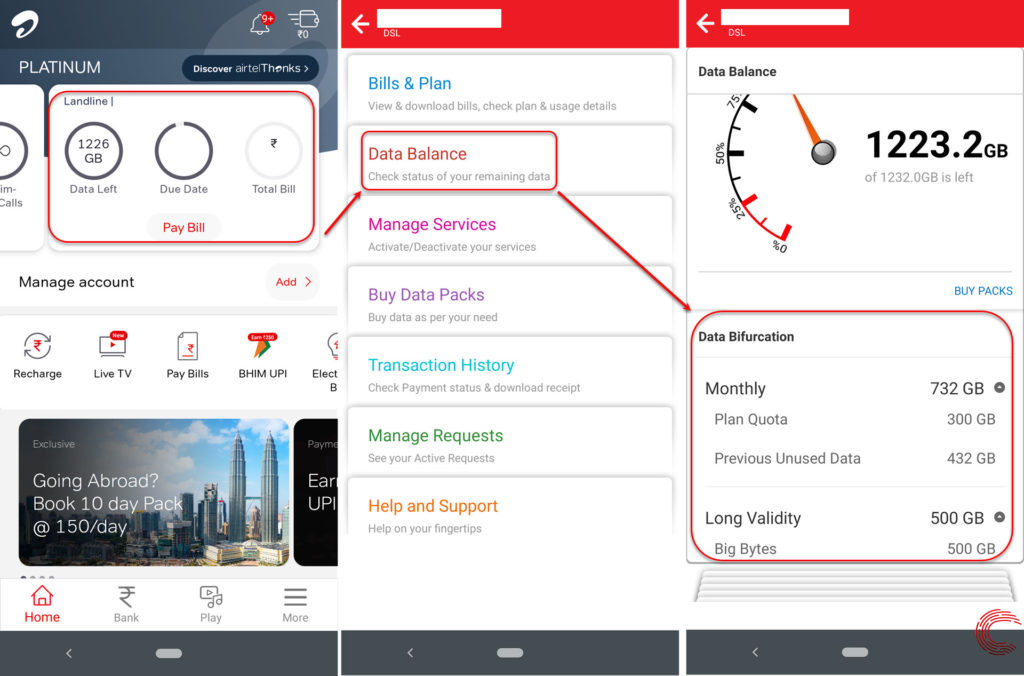 Airtel broadband data balance details guide - Candid.Technology ...