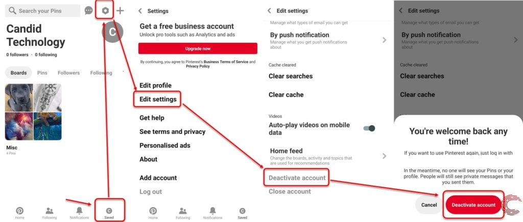How to deactivate or delete your Pinterest account?