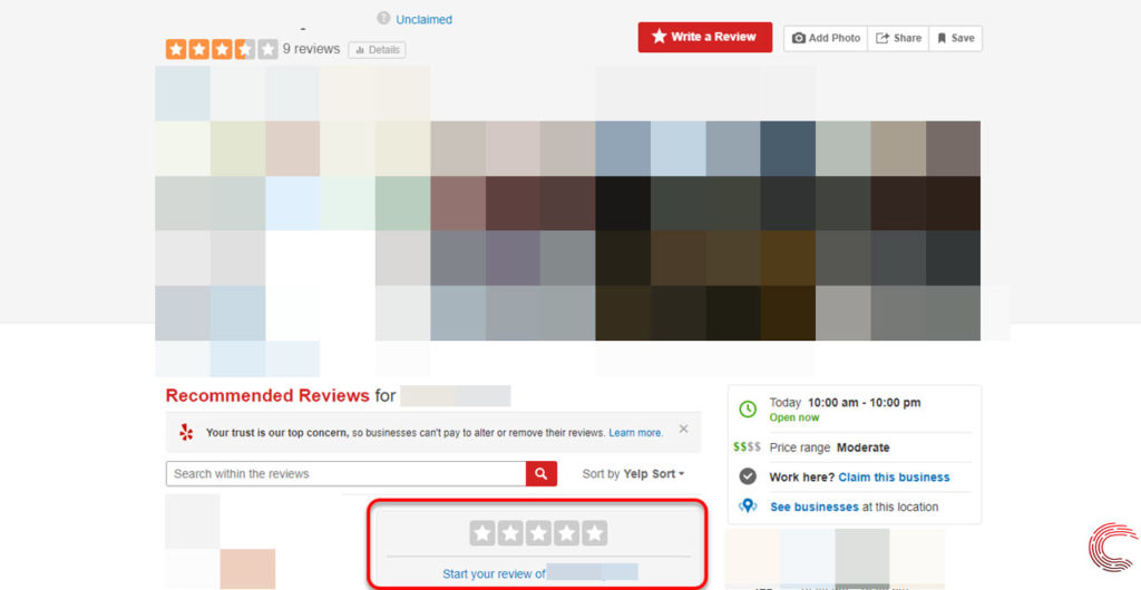 How to leave a Yelp review and add photos to the review?