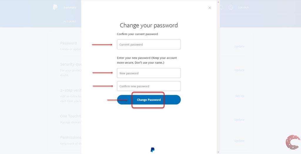 How to change your PayPal password?