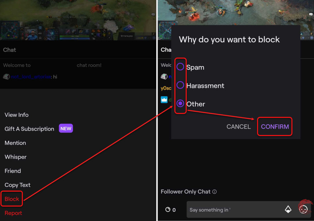 How to block someone on Twitch?