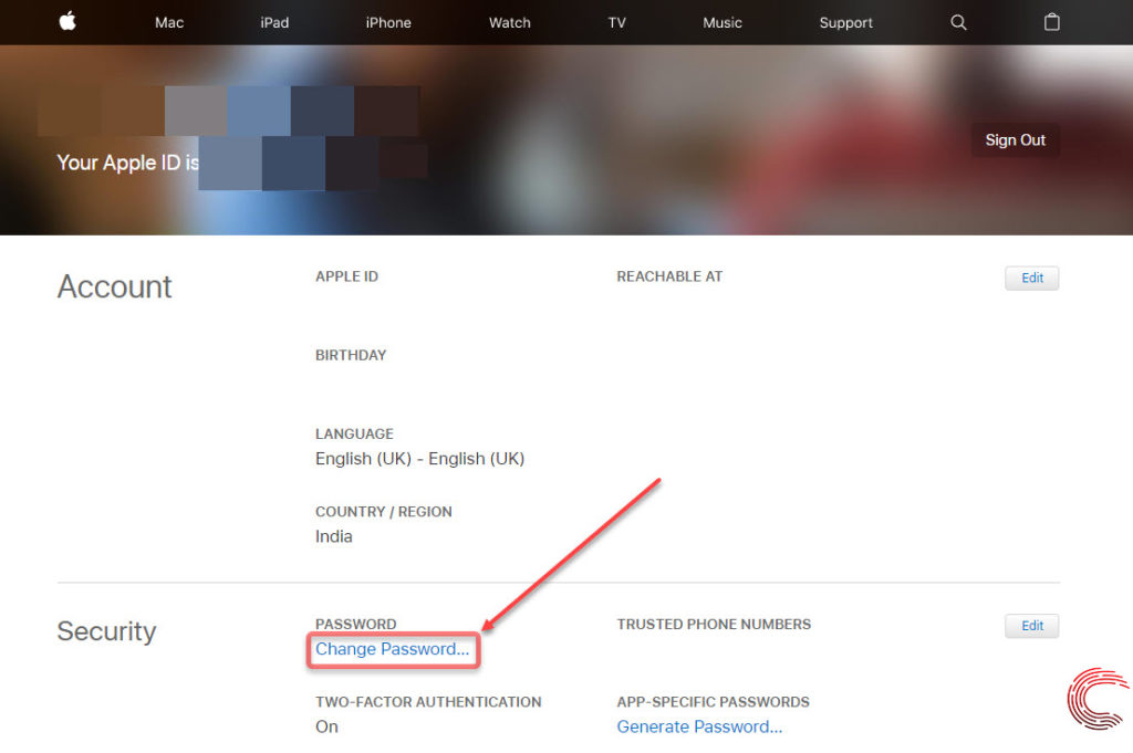 How to change Apple ID password?