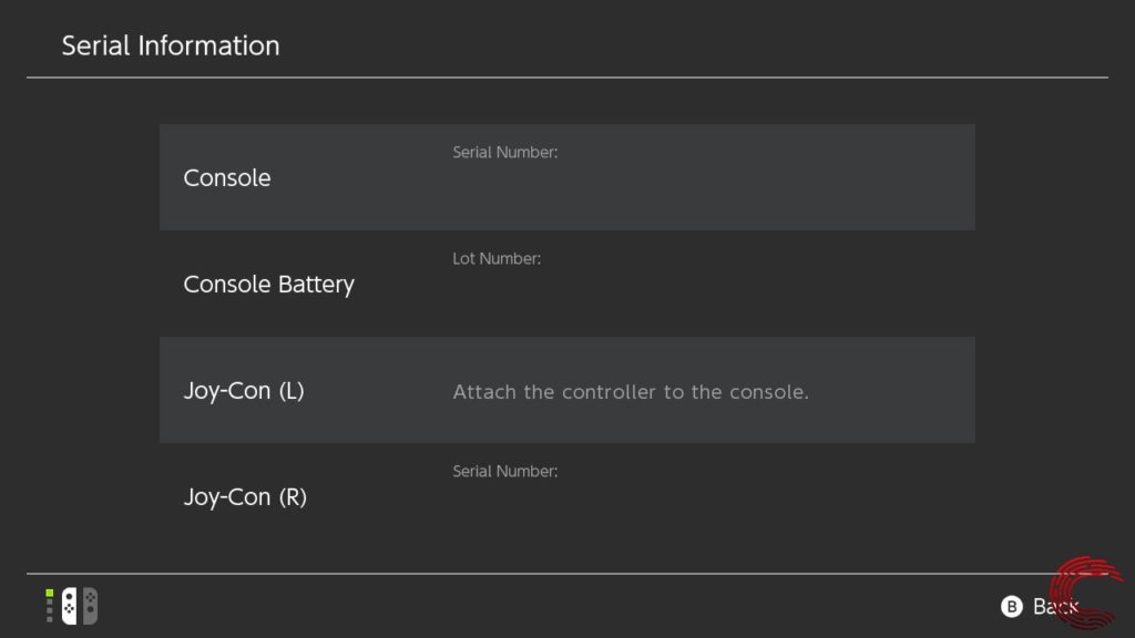 NintendoSwitch_Settings_Serial Numbers | Candid.Technology