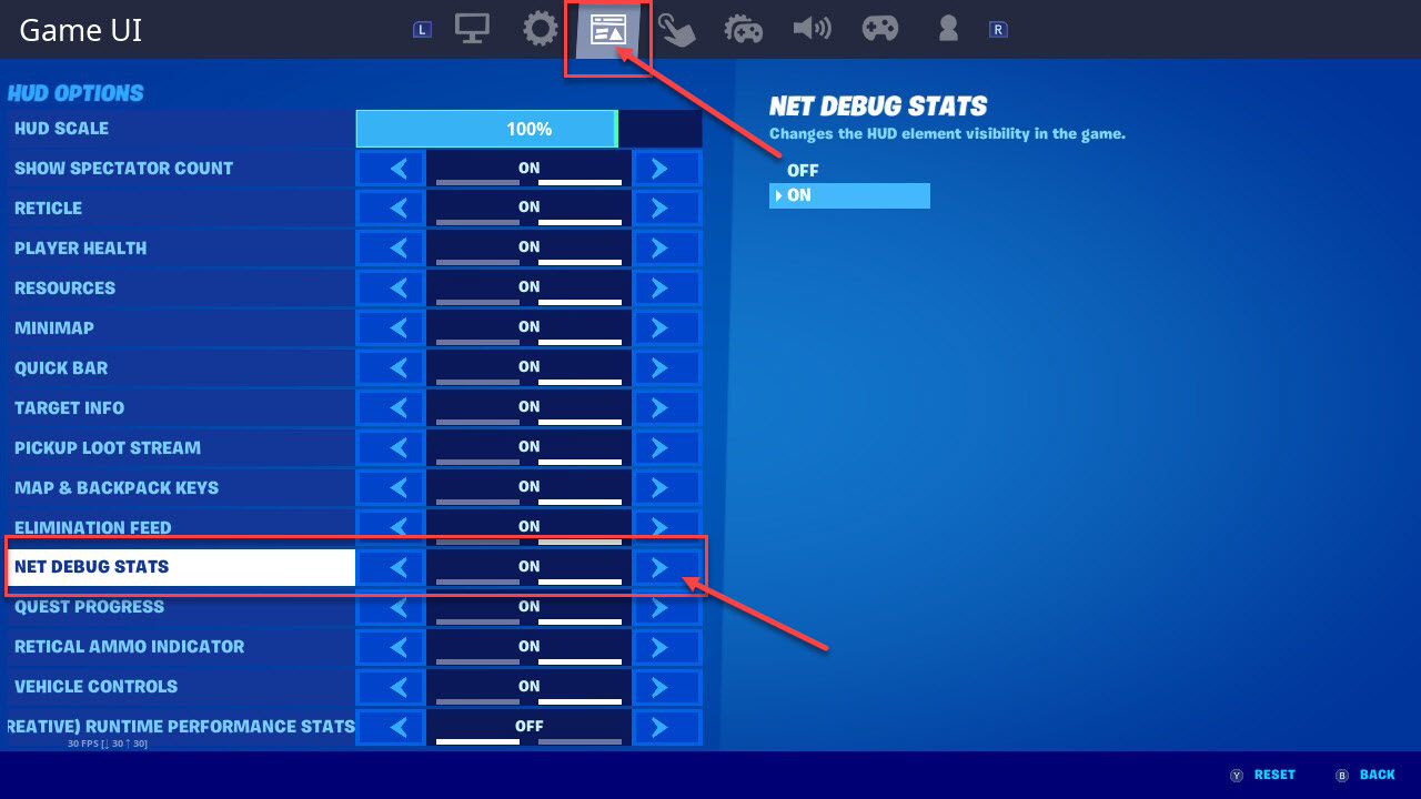 How to show FPS and Ping in Fortnite?