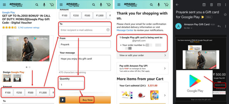 How to redeem code in Google Play Store?