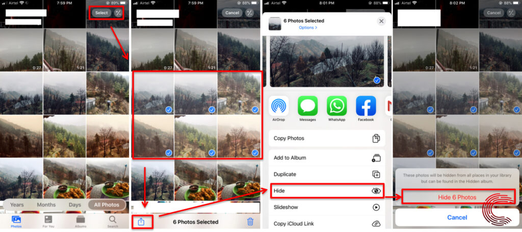 How to hide pictures on iPhone?