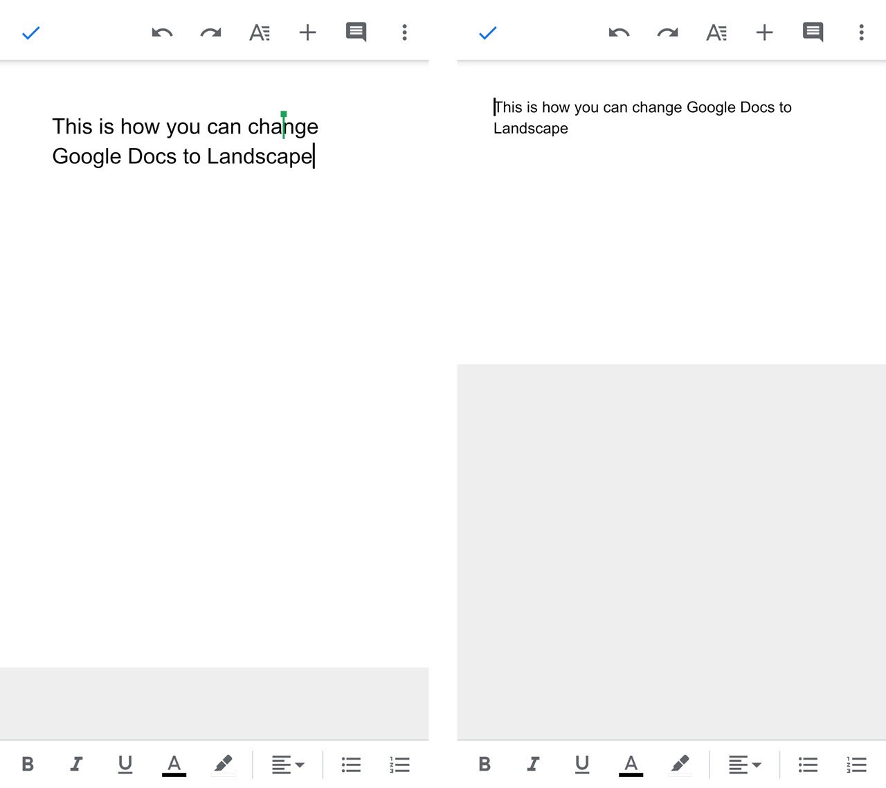 How to make Google Docs landscape?