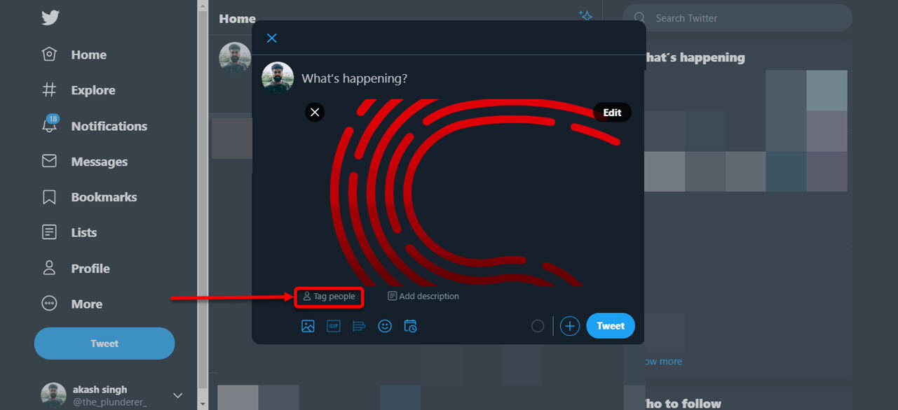 How to tag someone on a Twitter post?