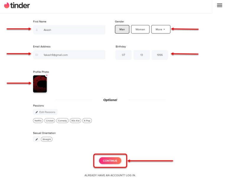 How to create a Tinder account?