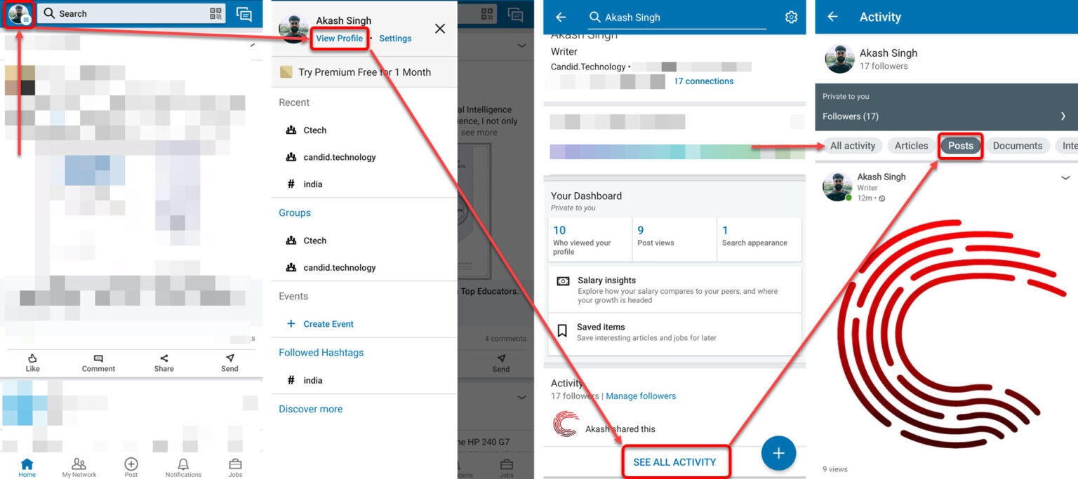 How to see your posts on Linkedin?