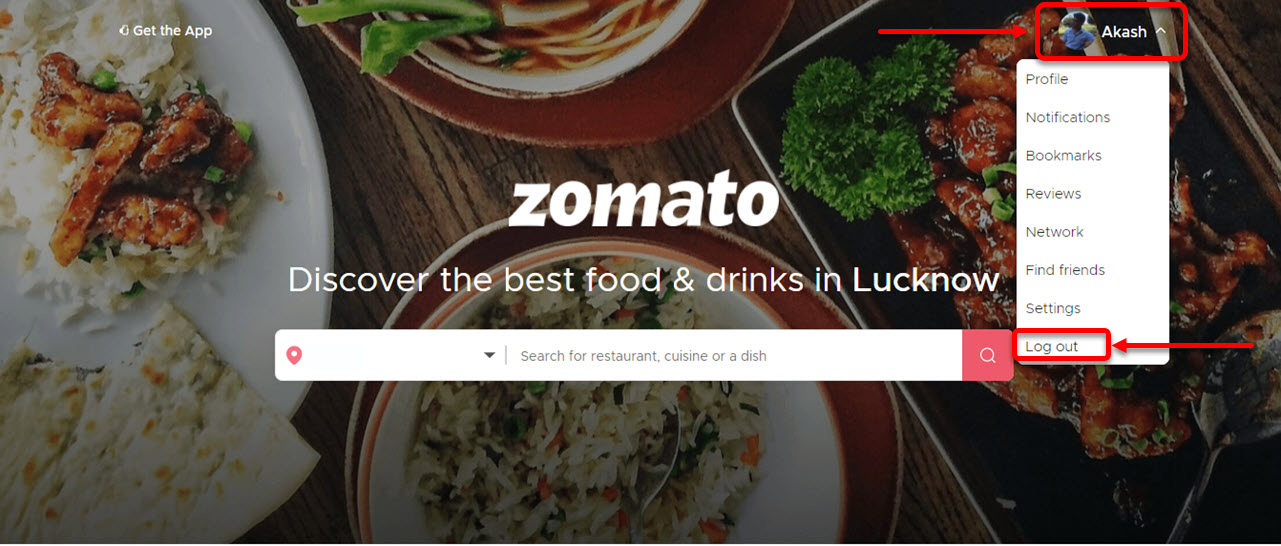 logout-of-zomato-PC-ss | Candid.Technology