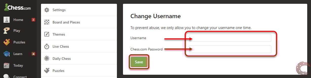 How to change your username or profile name on Chess.com?