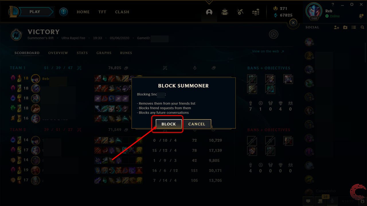 How to block someone in League of Legends?