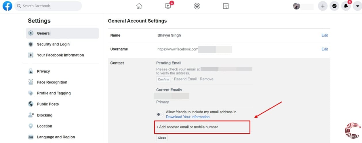 How to change your email address on Facebook?