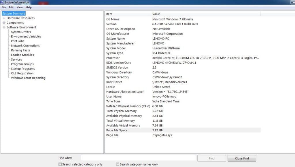 ow to check PC specs in Windows 7?