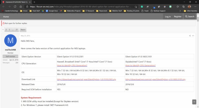 How to control the fan speed on MSI?
