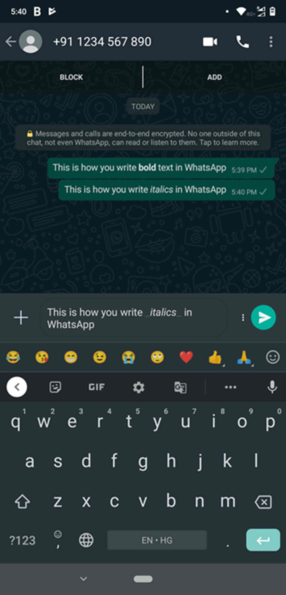 WhatsApp Fonts Tips and Tricks