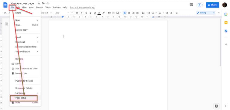How to make a cover page in Google Docs?