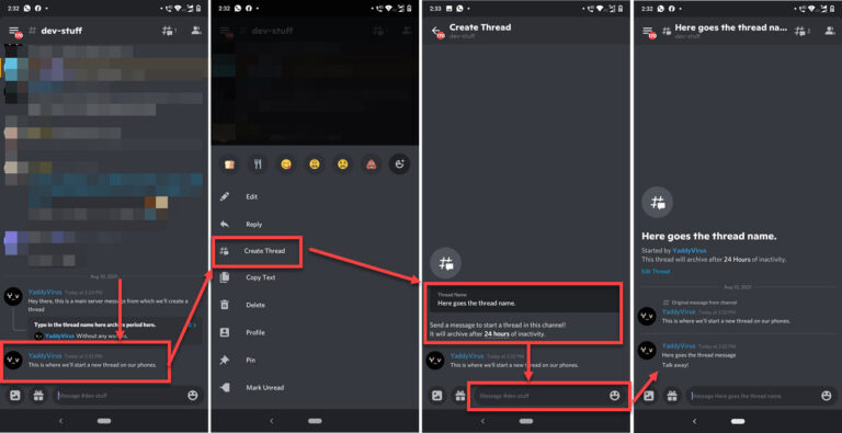 How to create a Conversation Thread in Discord?