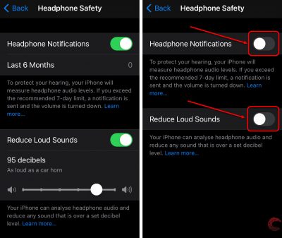 How to turn off Headphone Safety?