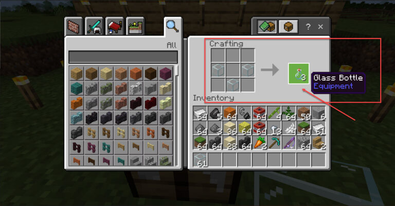 How to make a glass bottle in Minecraft?