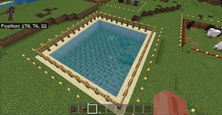 How far does water flow in Minecraft?
