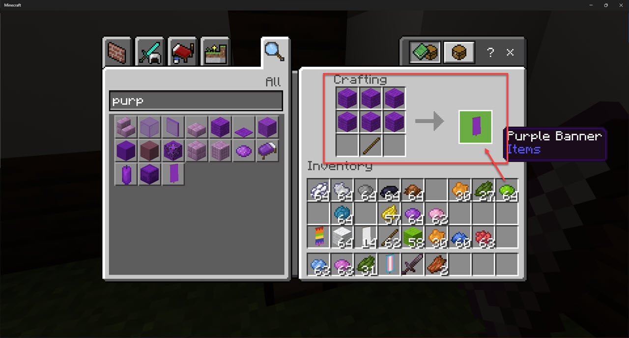 How to make pride flag in Minecraft?