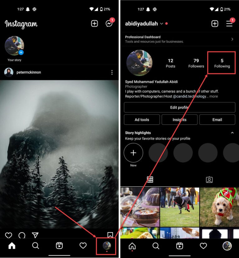 How are followers ordered on Instagram?