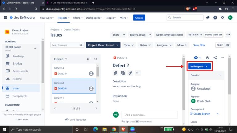 How to change the Status in Jira?