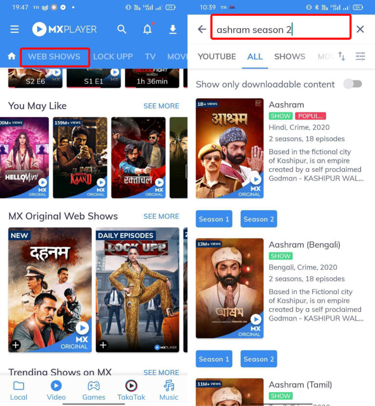 How to download MX Player web series?