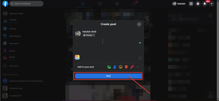 How to send blank posts on Facebook?