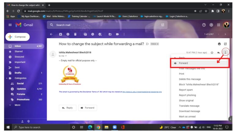 How to change the subject line when forwarding an email on Gmail?