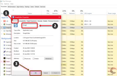 How to rename a program in the Task Manager?