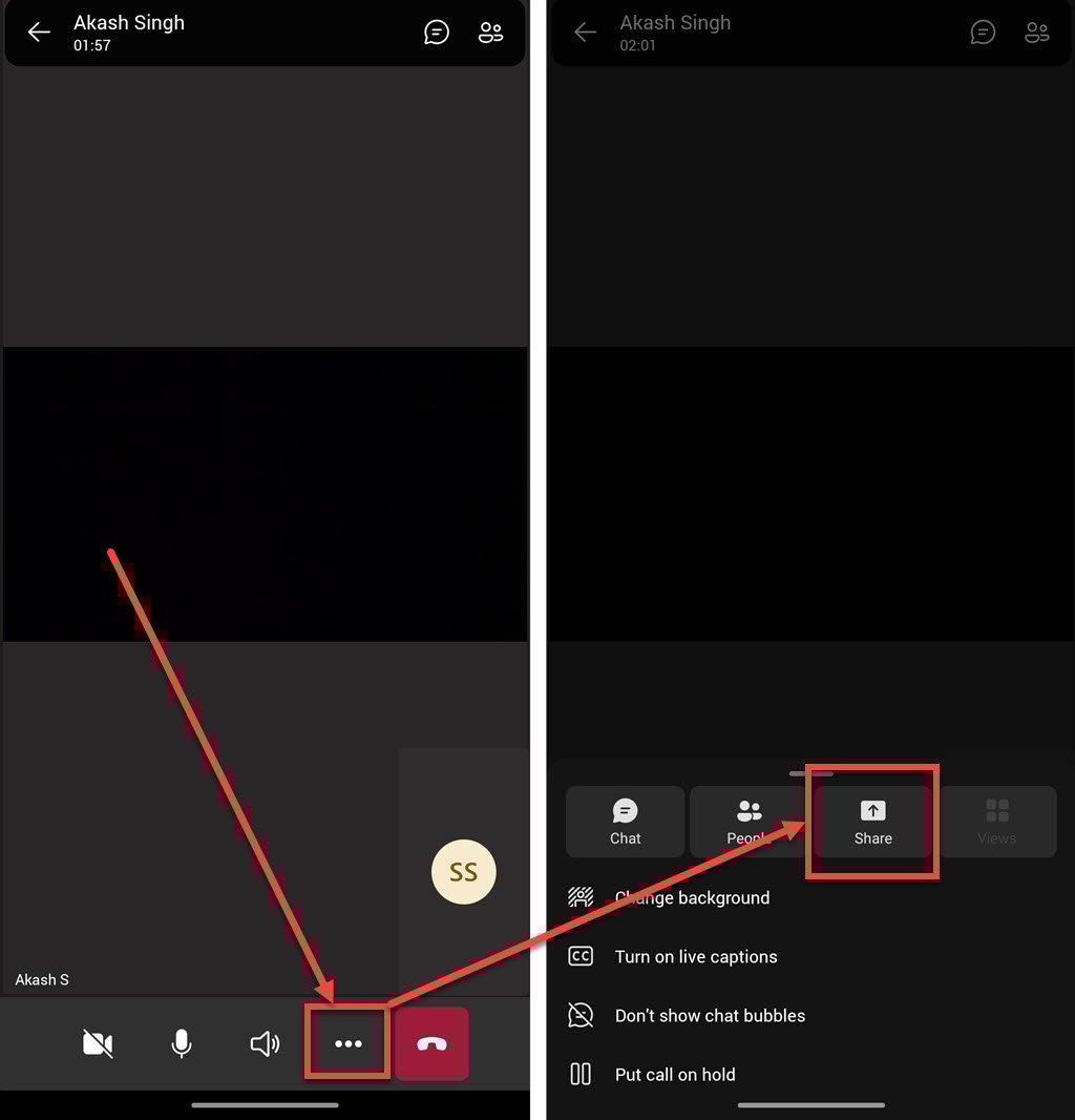 How to share screen in Teams?