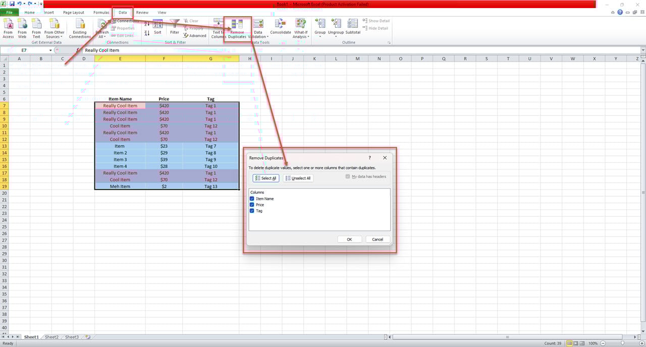 How to highlight duplicates in Excel?