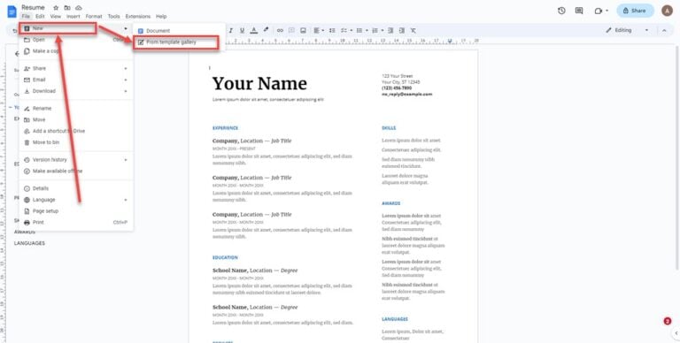 How to create a resume on Google Docs?