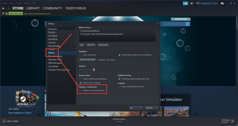 How to turn off Steam notifications?