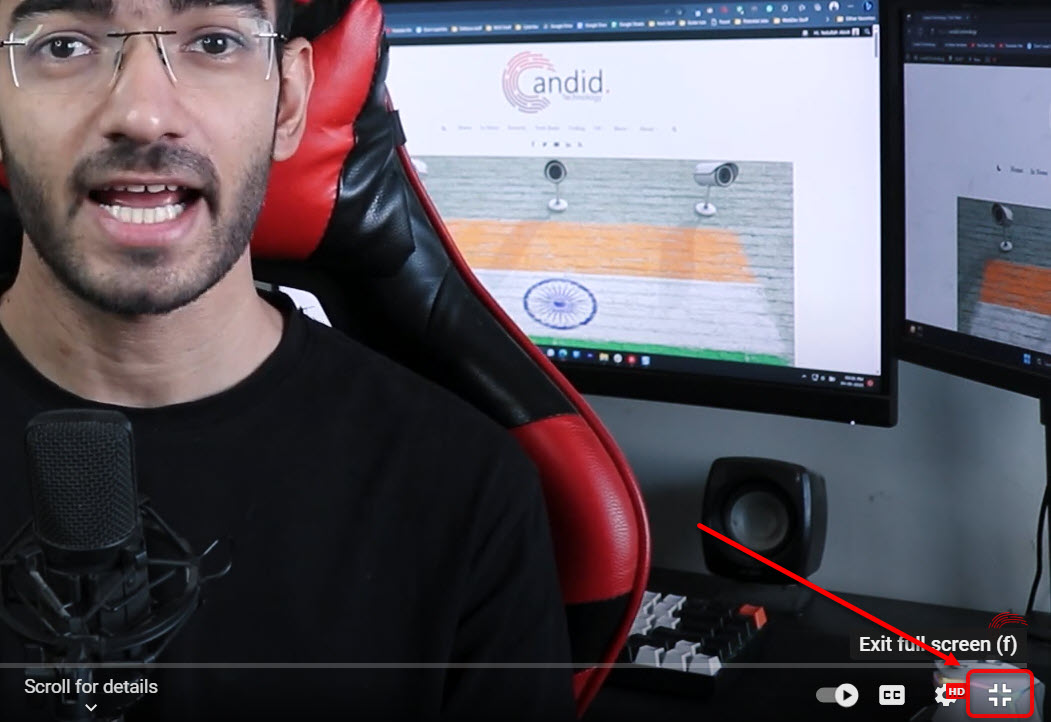 How to exit full screen in Windows?