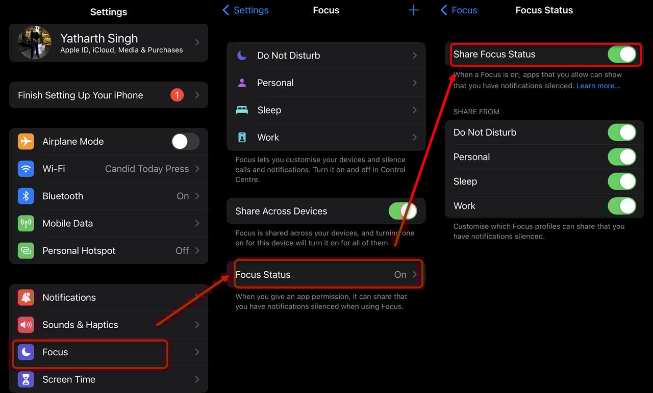 How to share Focus status?