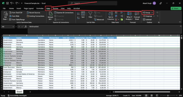 How to create a collapsible row in Excel?