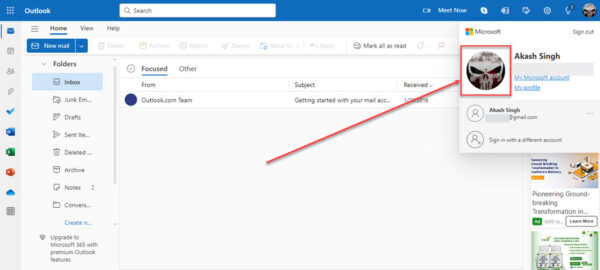How to change Outlook profile picture?