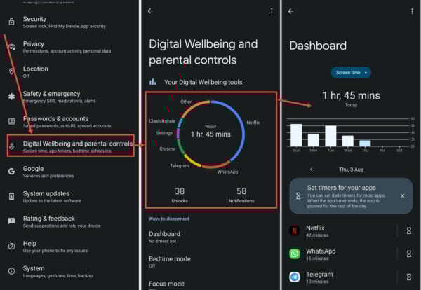 How to find screen time on Android?