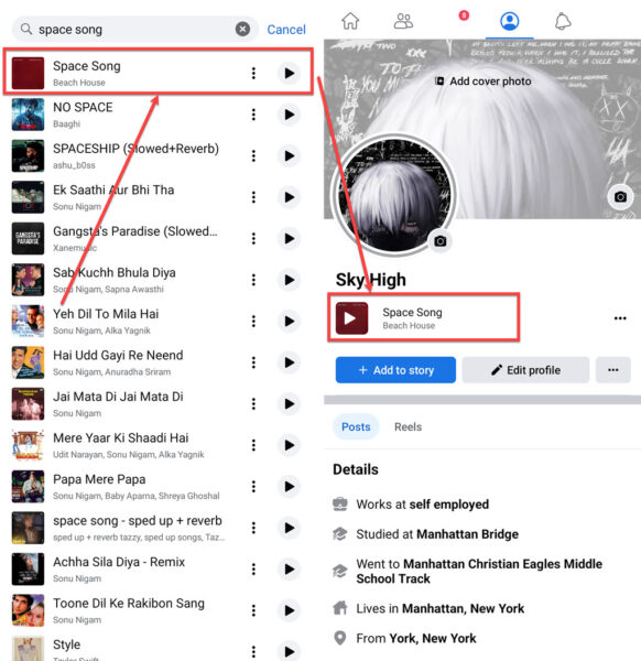 How to add a song to your FB profile?