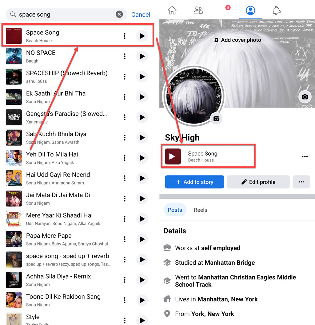 How to add a song to your FB profile?