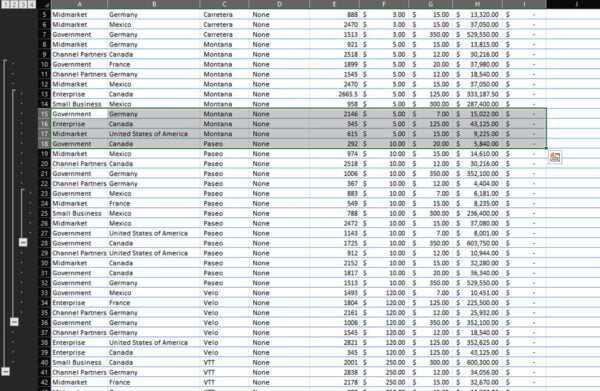 How to create a collapsible row in Excel?