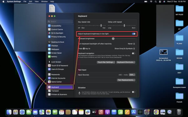 How to turn keyboard light on Mac?