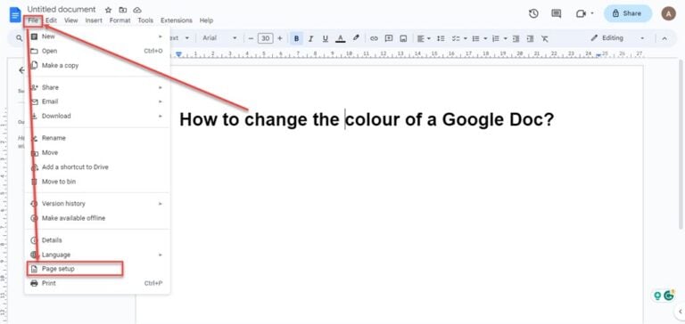 How to change the colour of a Google Doc?