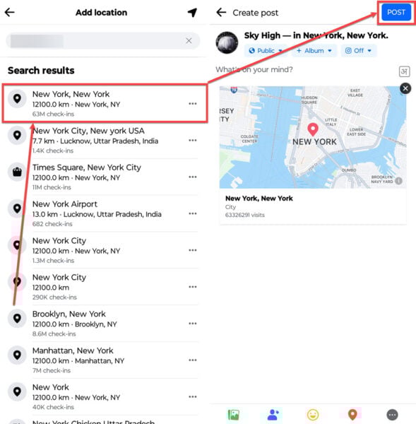 How to check-in on Facebook?