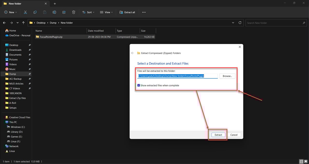 How to extract Zip files on Windows?
