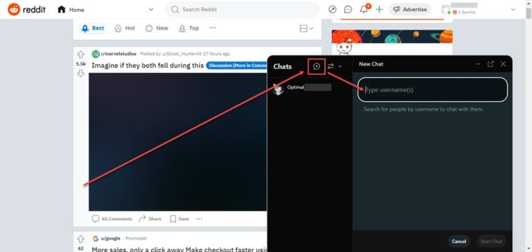 How to send chats and messages on Reddit?